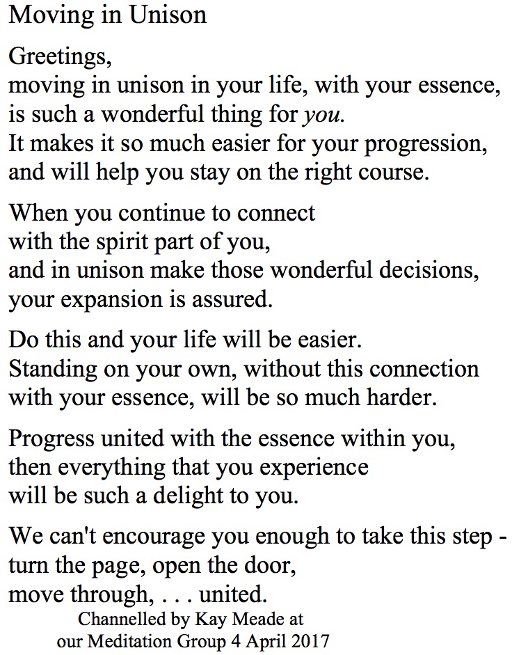 “Moving in Unison” – channelled message from The Circle of The Light of ...