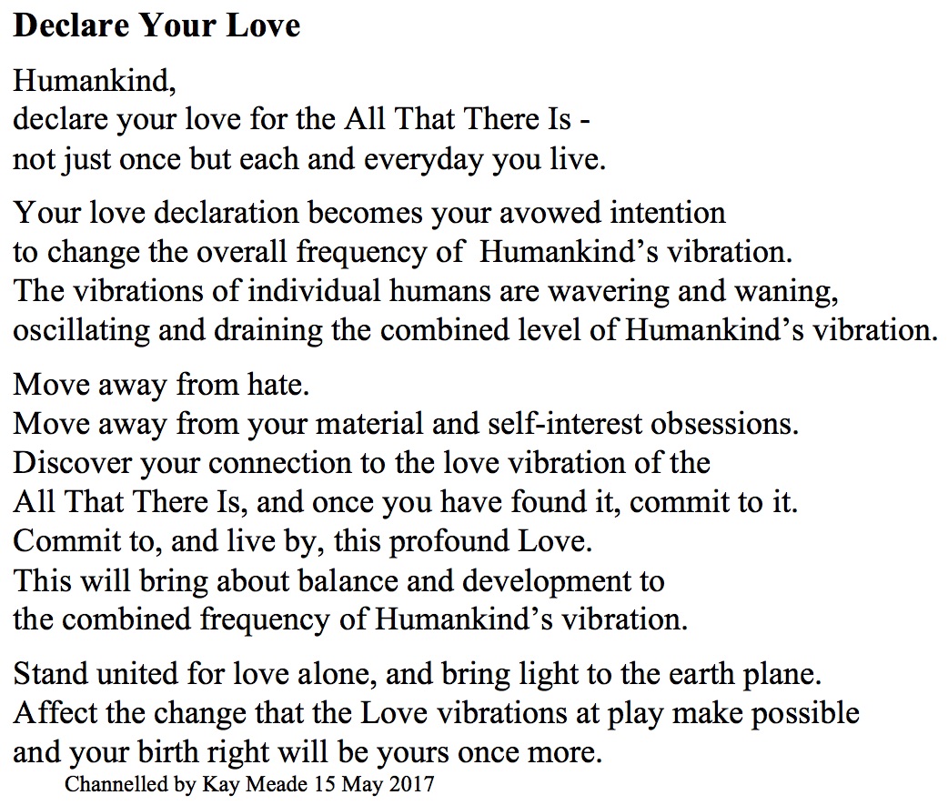 “Declare Your Love” – from ‘The Circle of The Light of The Love Energy ...