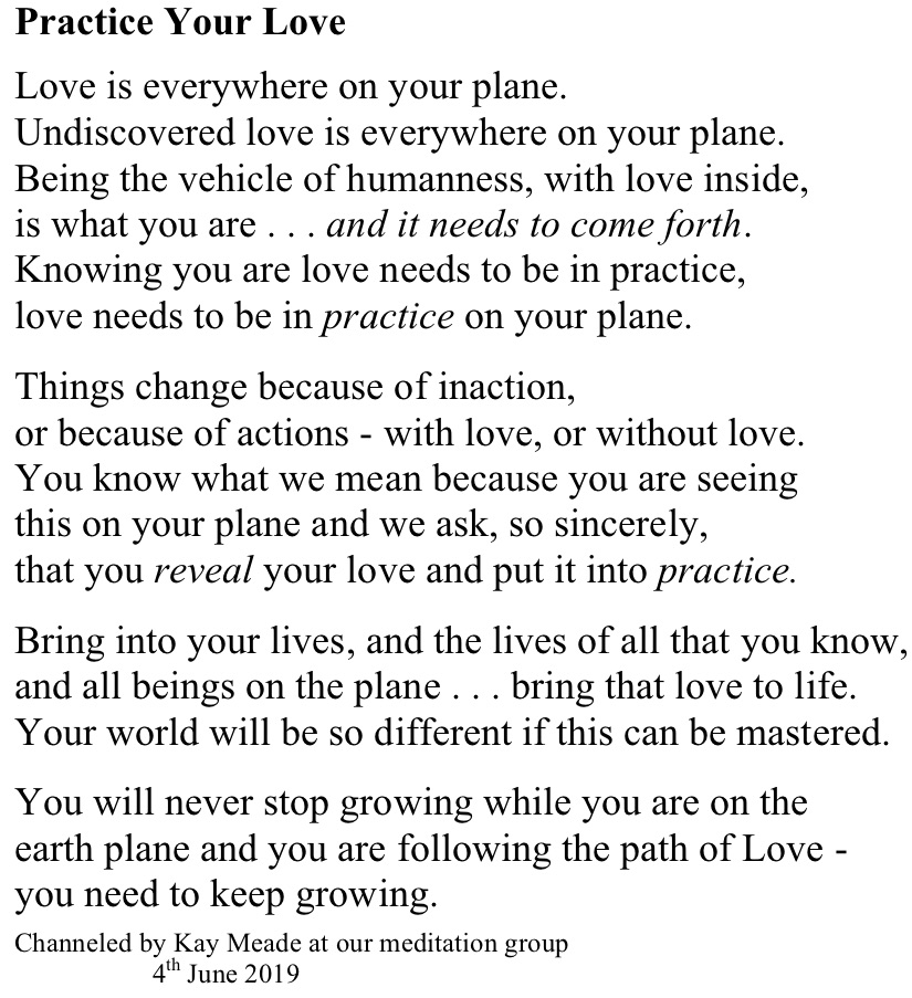 “Practice Your Love” – channelled spiritual message from The Circle of ...