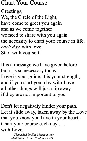 “Chart Your Course” – channelled spiritual message from The Circle of ...